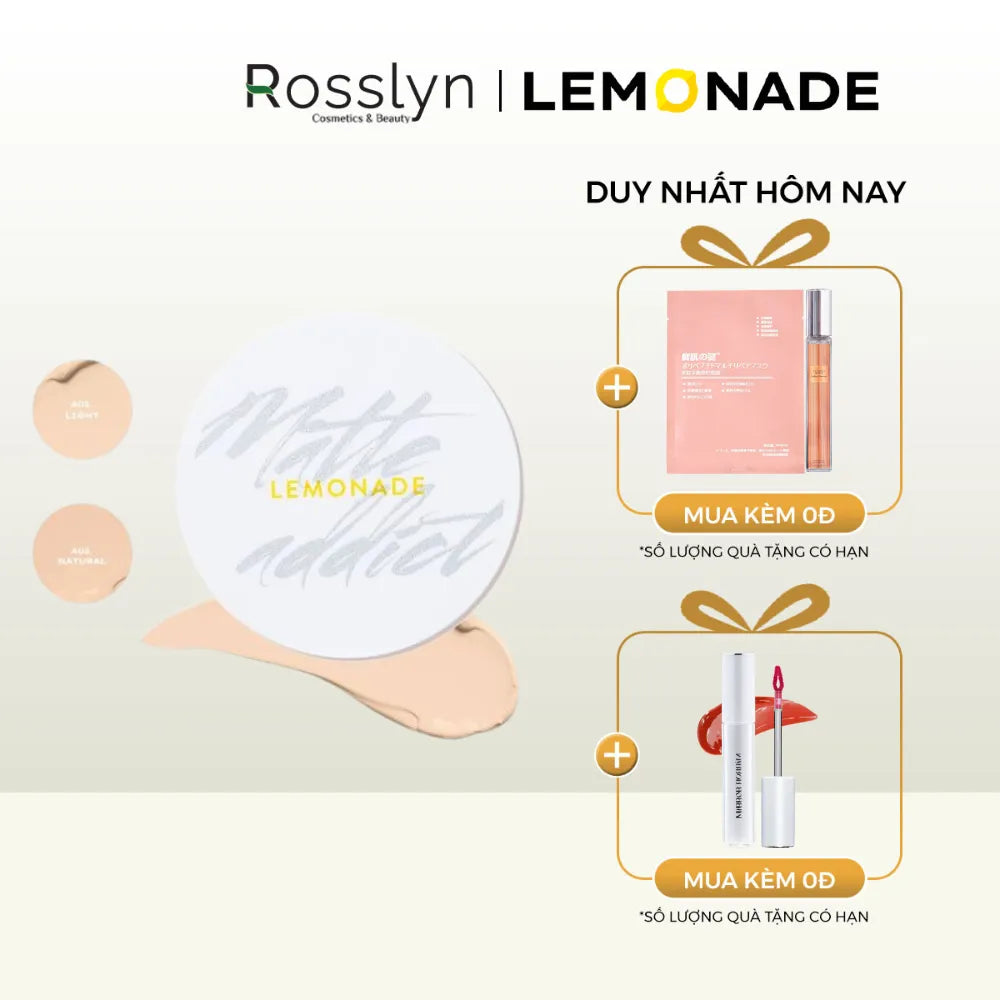 Phấn Nước Lemonade Matte Addict Cushion Kiềm Dầu Lâu Trôi – Rosslyn