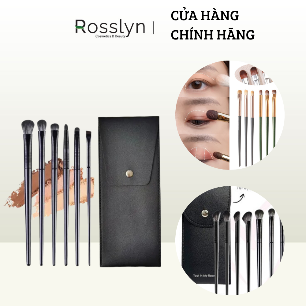 Bộ cọ trang điểm mắt + túi da - DC107 – Rosslyn